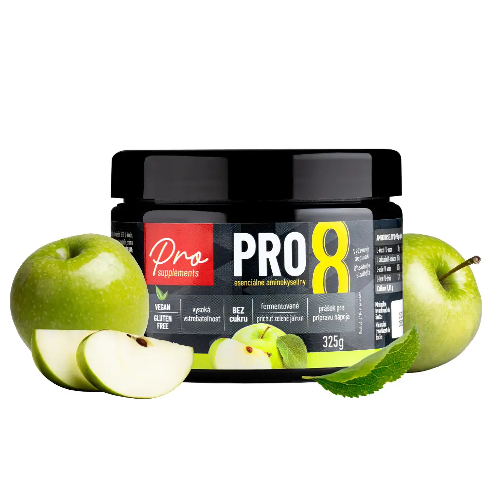 Esenciálne aminokyseliny PRO8 príchuť jablko 325g - prosupplements.sk